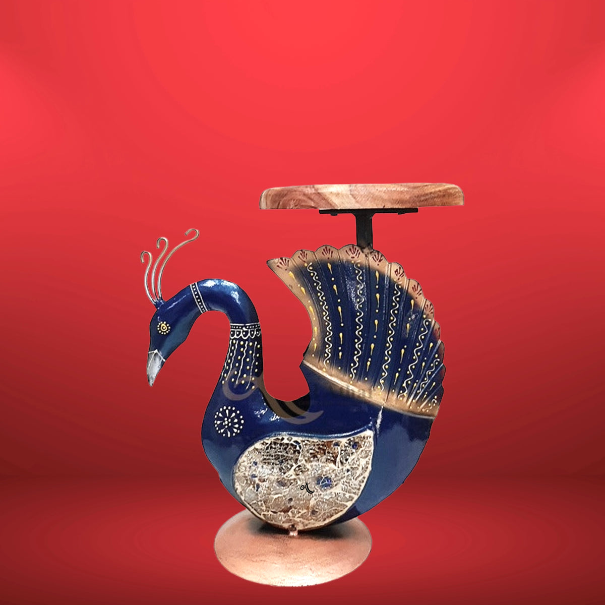 Handcrafted Metal Peacock Design Table – Indian artistry in vibrant ...