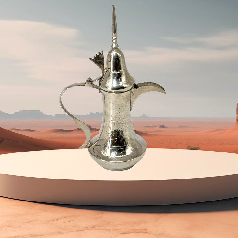 Emirati Traditional Brass Coffee Dallah – Handcrafted Arabic Coffee Pot ...