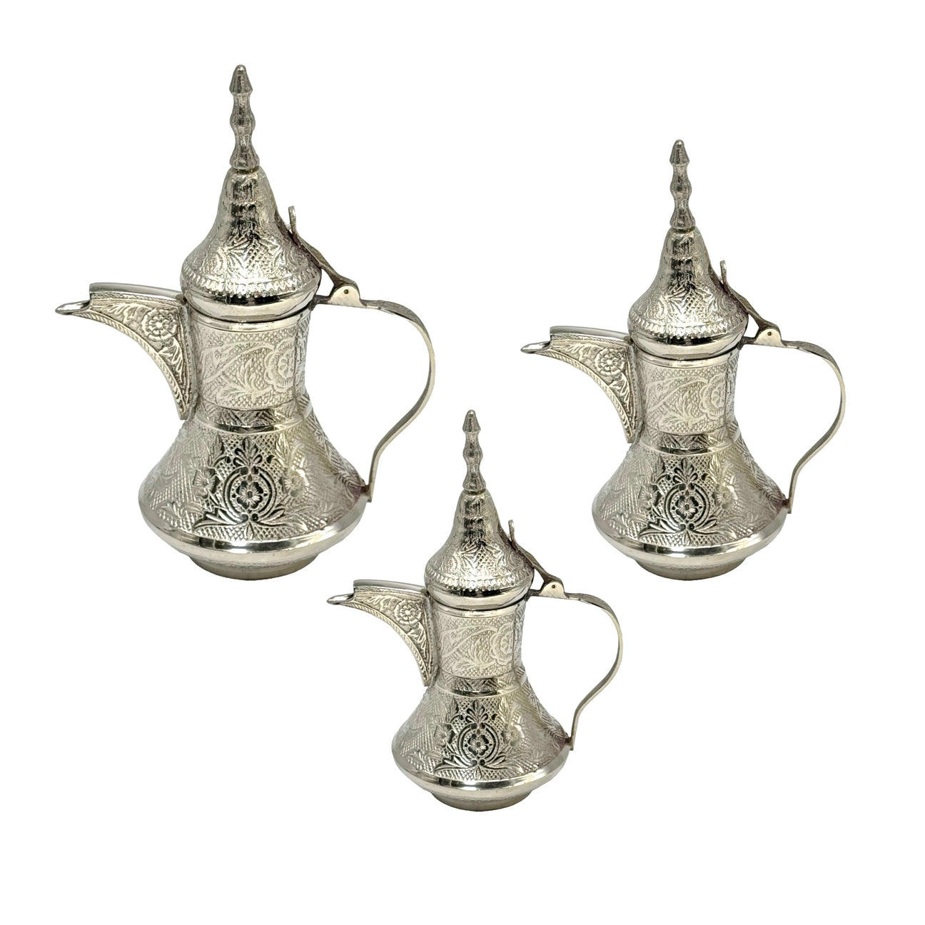 Brass Traditional Dallah – Handcrafted Arabic Coffee Pot with Embossed ...