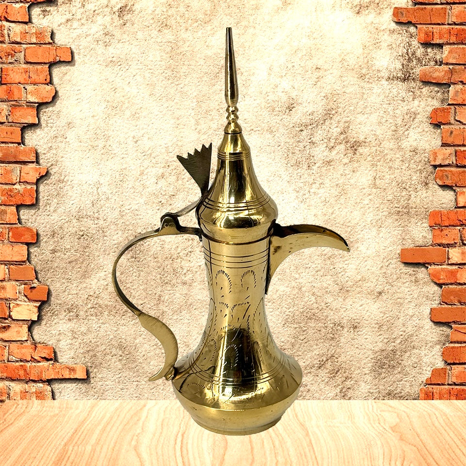 Emirati Traditional Brass Coffee Dallah – Handcrafted Arabic Coffee Pot ...