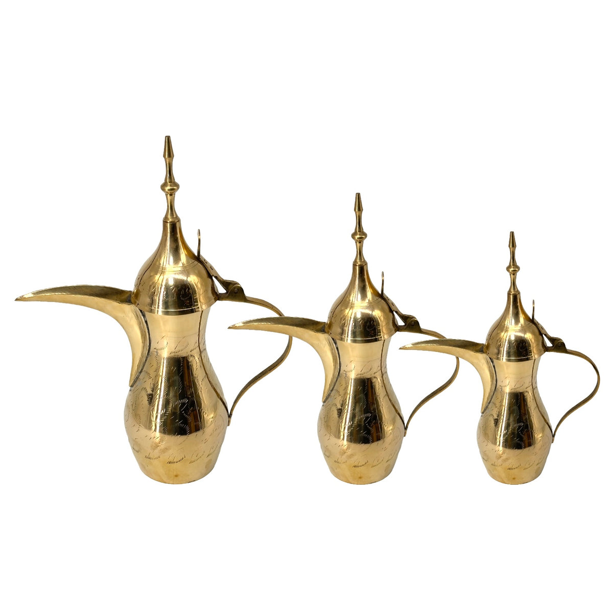 Shop Saudi design Brass Arabic Coffee Pot with elegant two- Perfect for ...