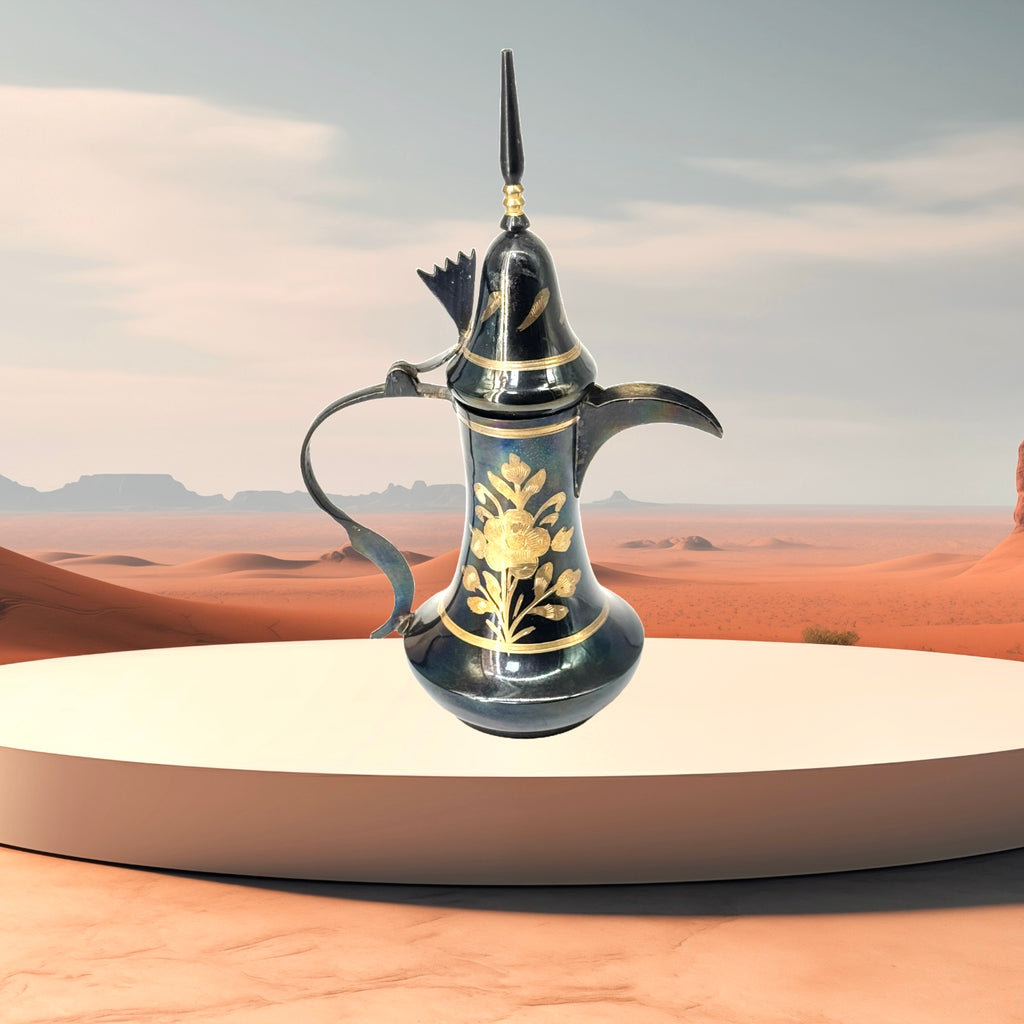 Emirati Traditional Brass Coffee Dallah – Handcrafted Arabic Coffee Pot ...