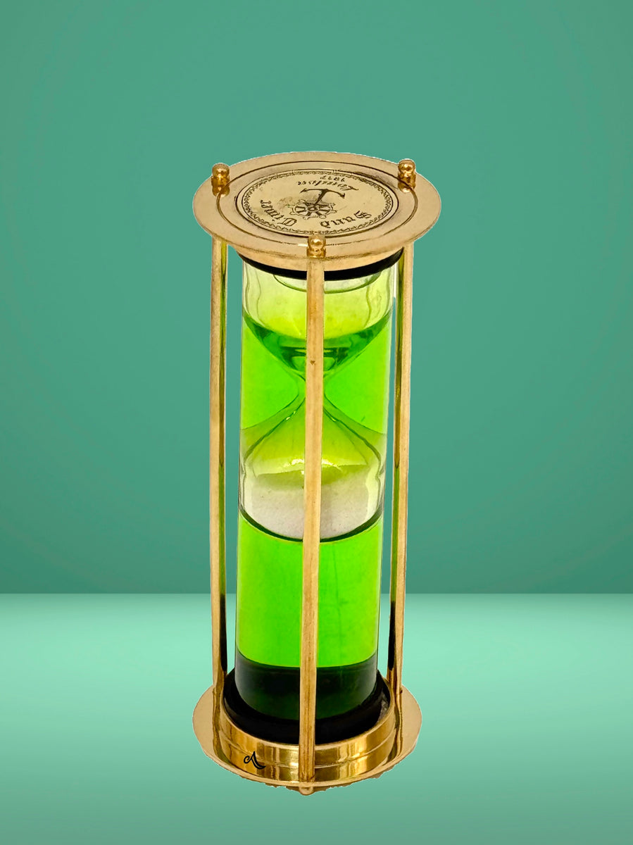 Brass Liquid Sand Timer Ship Maritime Hourglass – Nautical 5-Minute ...