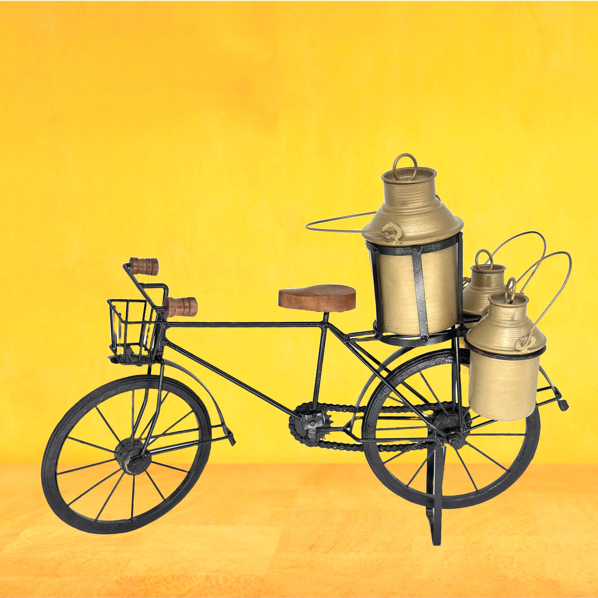 Handmade Iron Metal Cycle with Milk Can – Vintage black finish ...