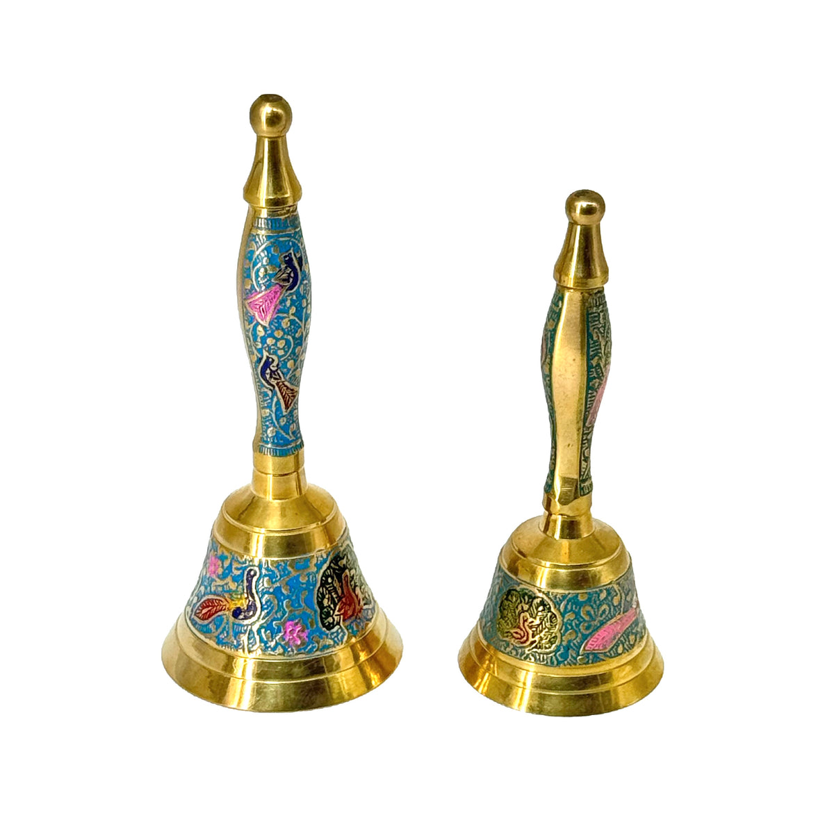 Brass Bell with Meena Work – Handcrafted Indian Décor & Prayer ...