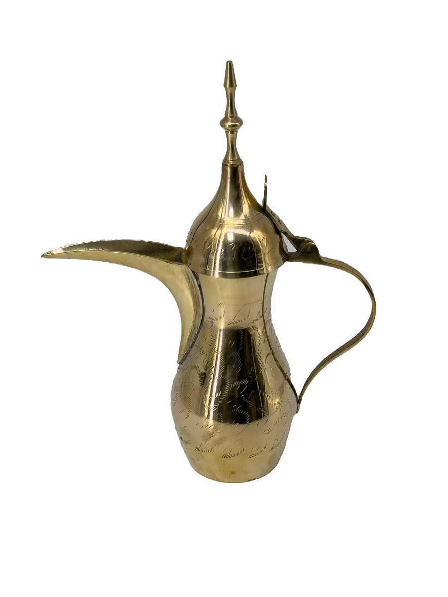 Shop Saudi design Brass Arabic Coffee Pot with elegant two- Perfect for ...