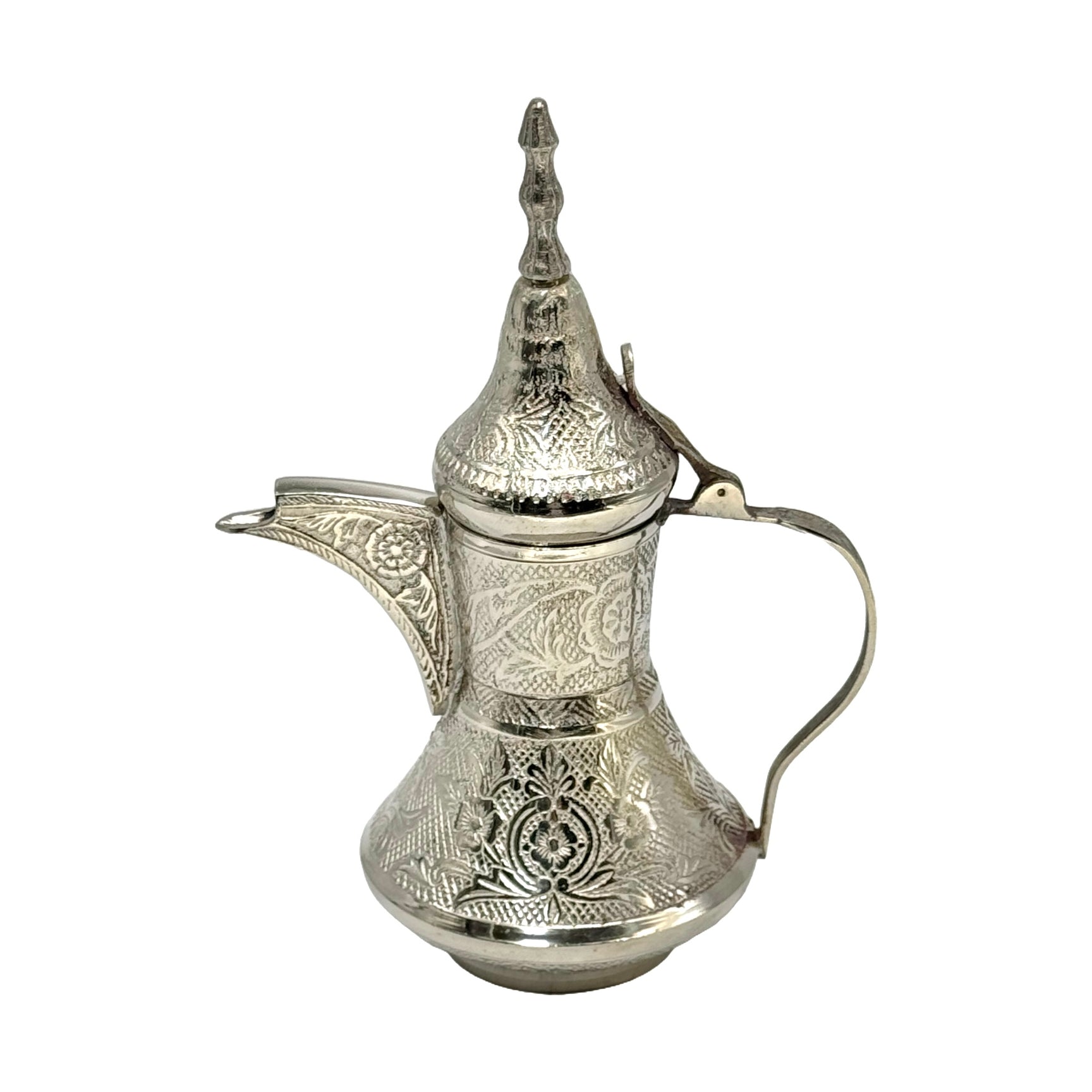 Brass Traditional Dallah – Handcrafted Arabic Coffee Pot with Embossed ...