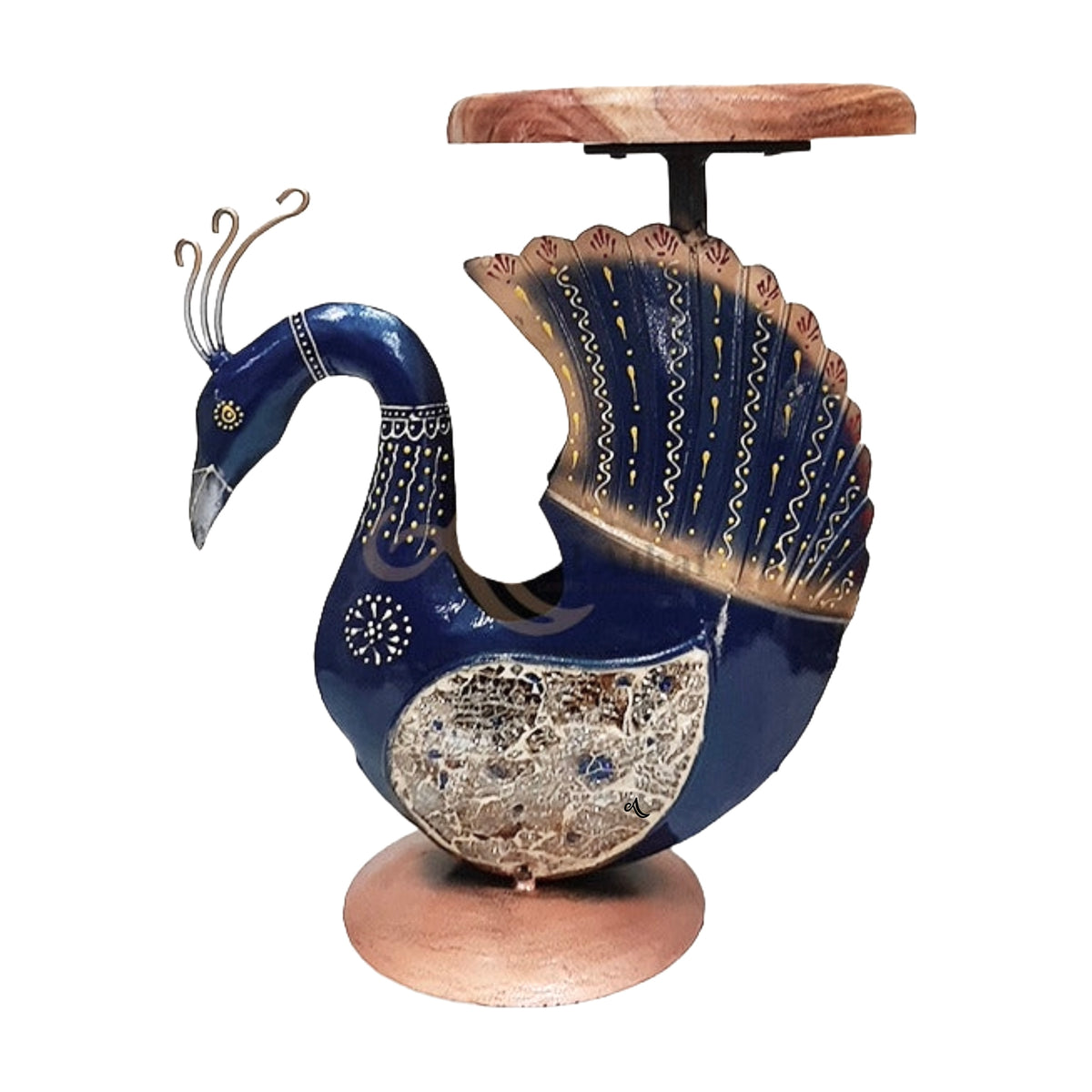 Handcrafted Metal Peacock Design Table – Indian artistry in vibrant ...