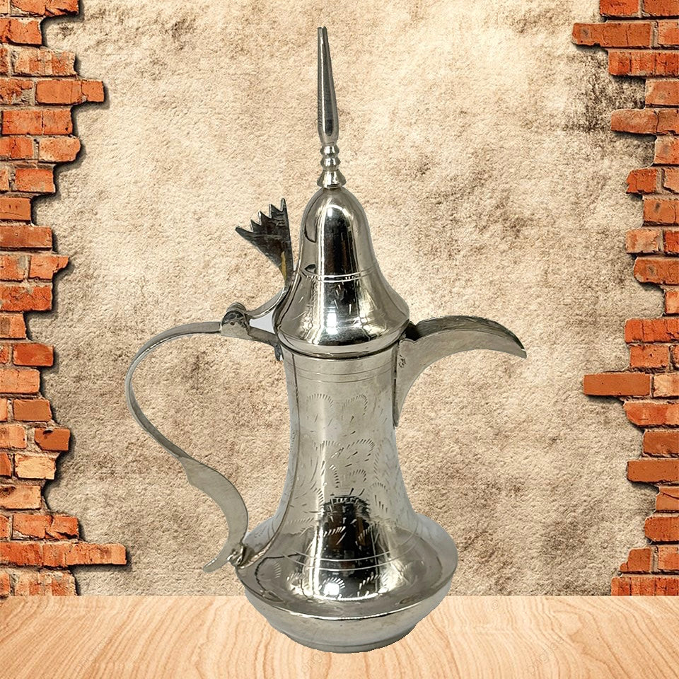 Emirati Traditional Brass Coffee Dallah – Handcrafted Arabic Coffee Pot ...