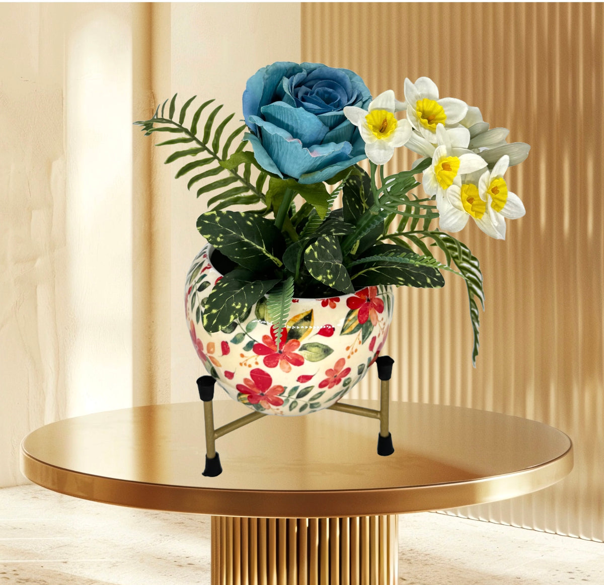 Handmade Metal Planter Pot with Computerized Sticker & Stand – Durable ...